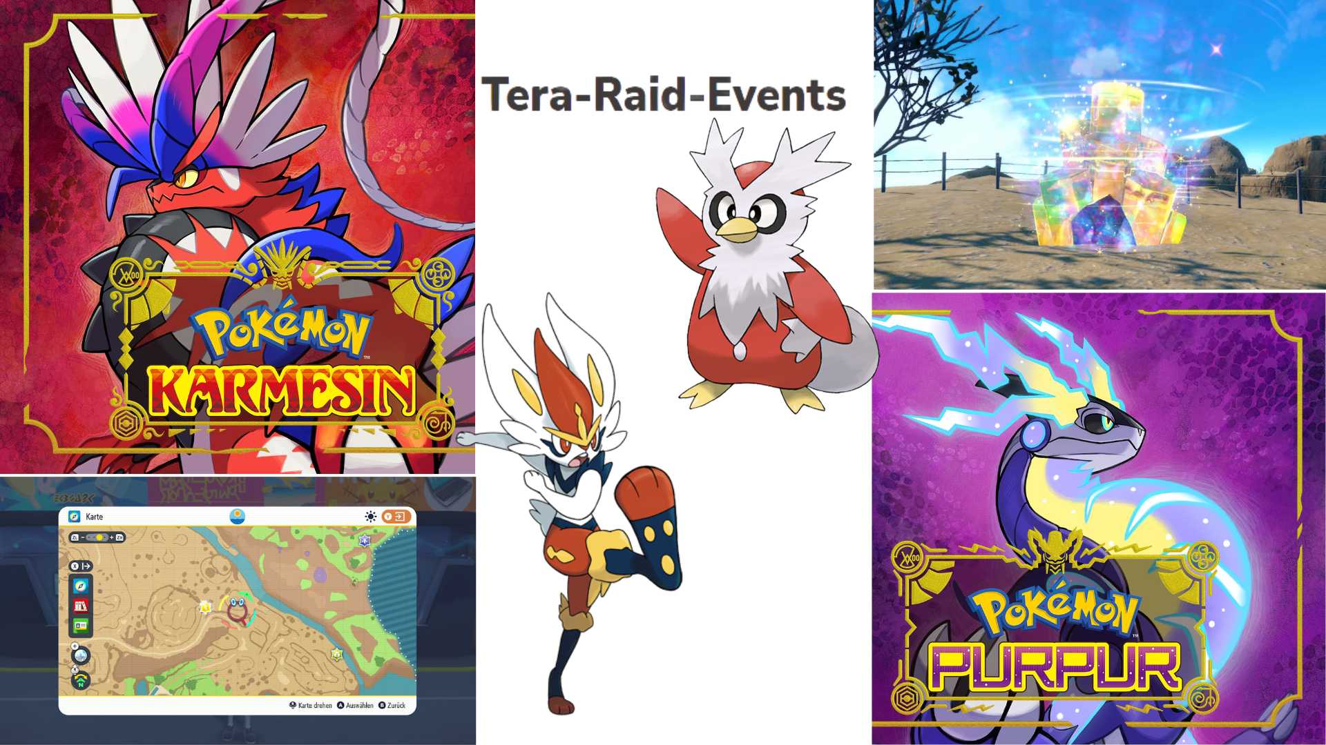 Pokémon Karmesin / Purpur: Terra Raid 8.Gen. Starter - Gamelia